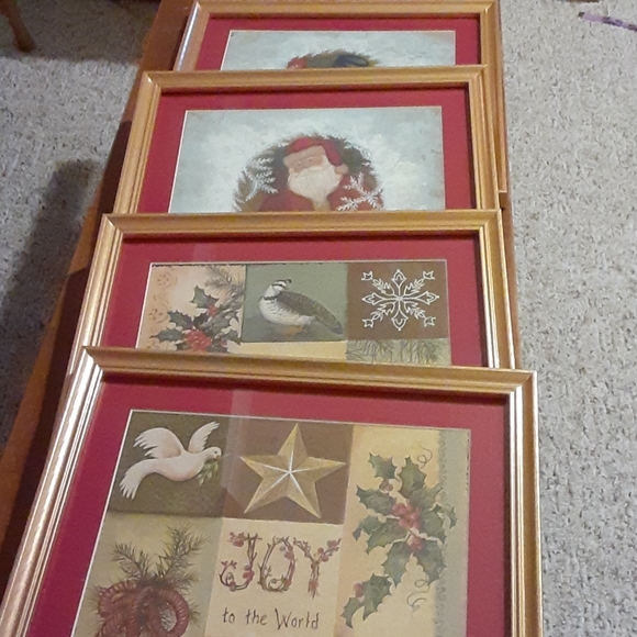 None | Wall Decor | Set Of 4 Framed Christmas Prints | Poshmark